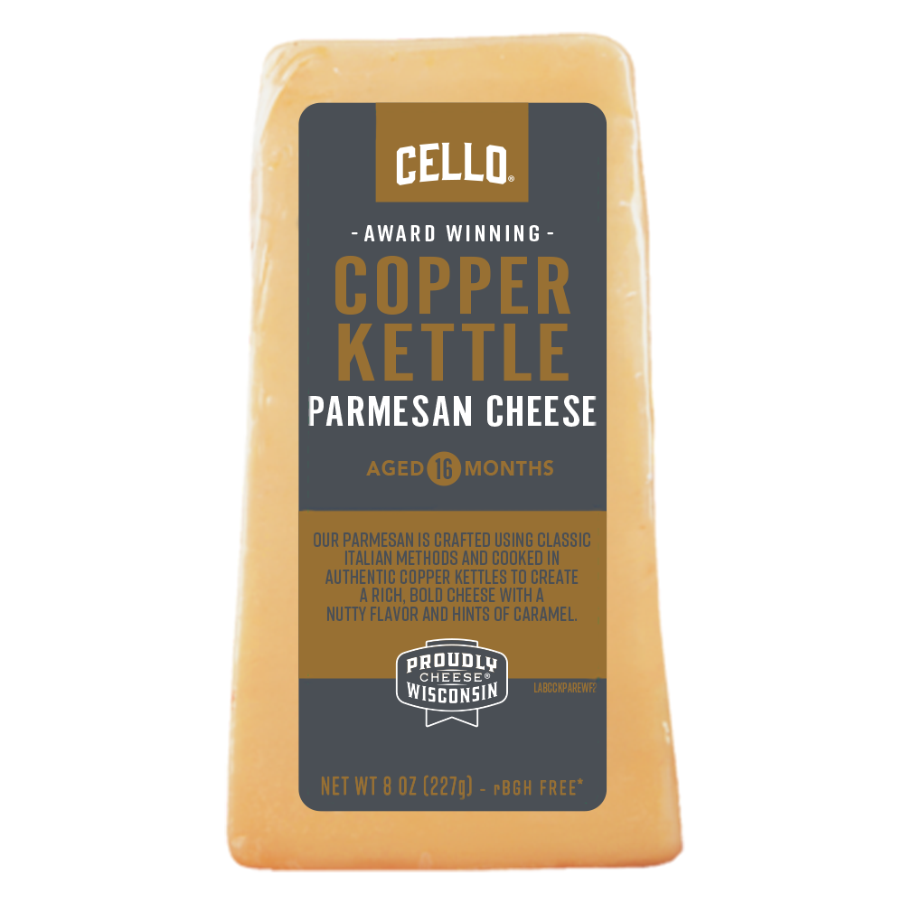 One of a Kind Copper Kettle Parmesan Cheese from Cello Cheese