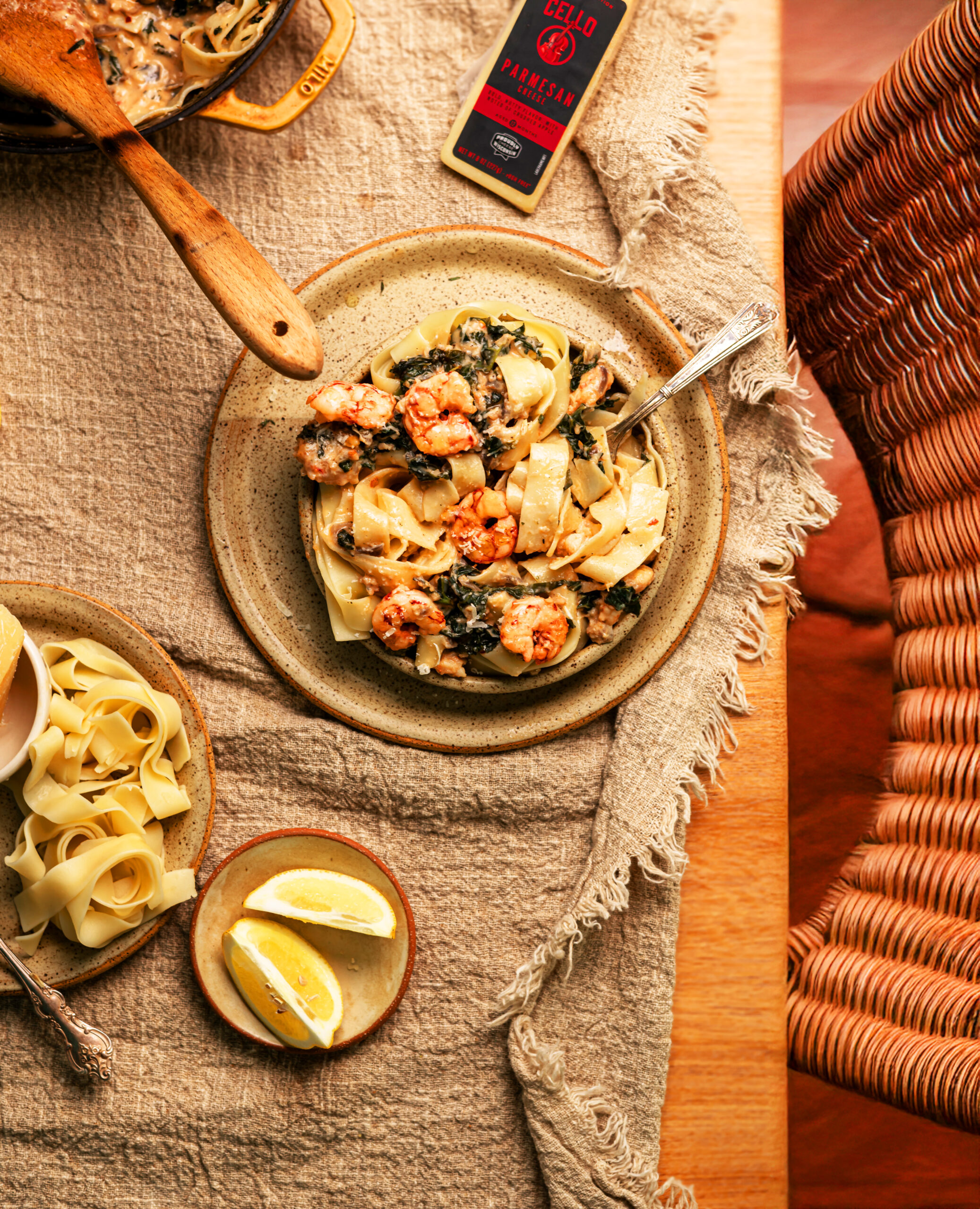 One-Pot Lemon Garlic Shrimp Pasta - Cello Cheese