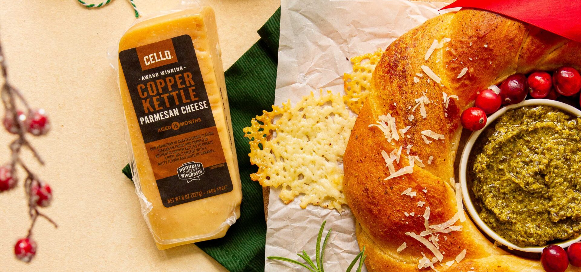 Festive Braided Wreath - Cello Cheese